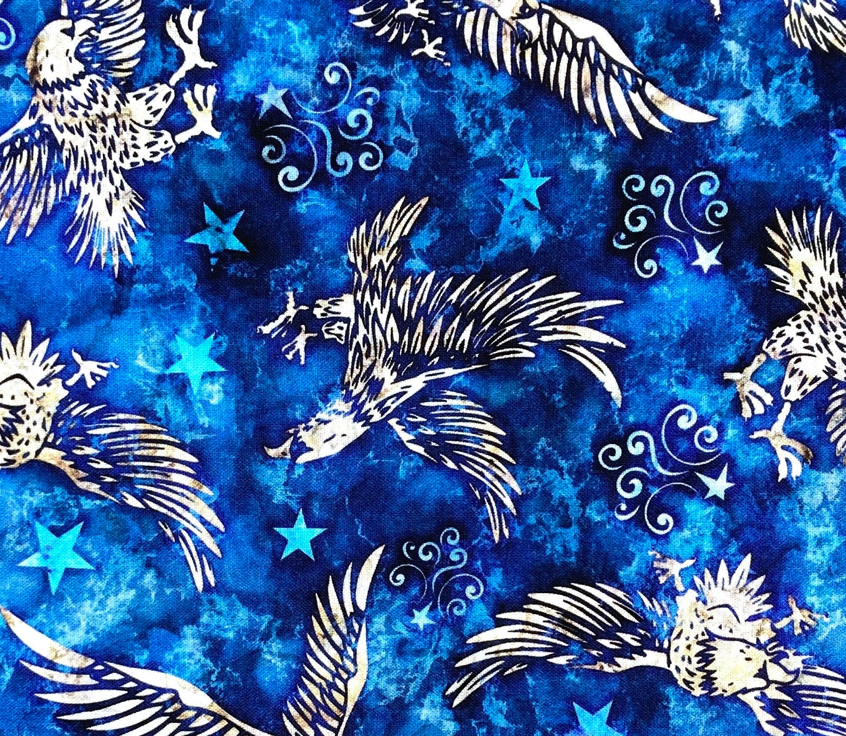 Freedom Eagle Toss Blue | Liberty, Glory, Freed | Quilting Cotton